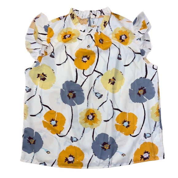 SHEIN | Tops | Yellow Floral Blouse | Poshmark